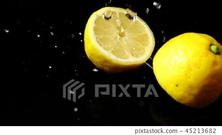 Falling of segments of a lemon. Slow motion. - Stock Footage [45213682 ...